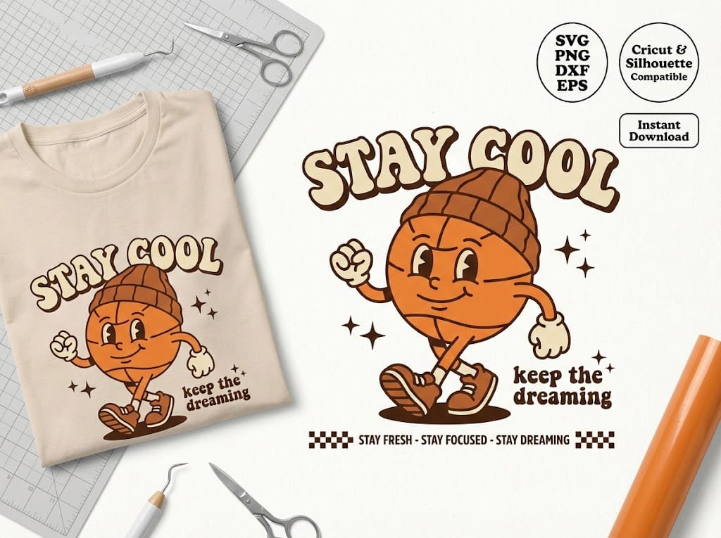 Walking Basketball SVG: #1 Best Retro Design (Cricut) - bundleartsvg